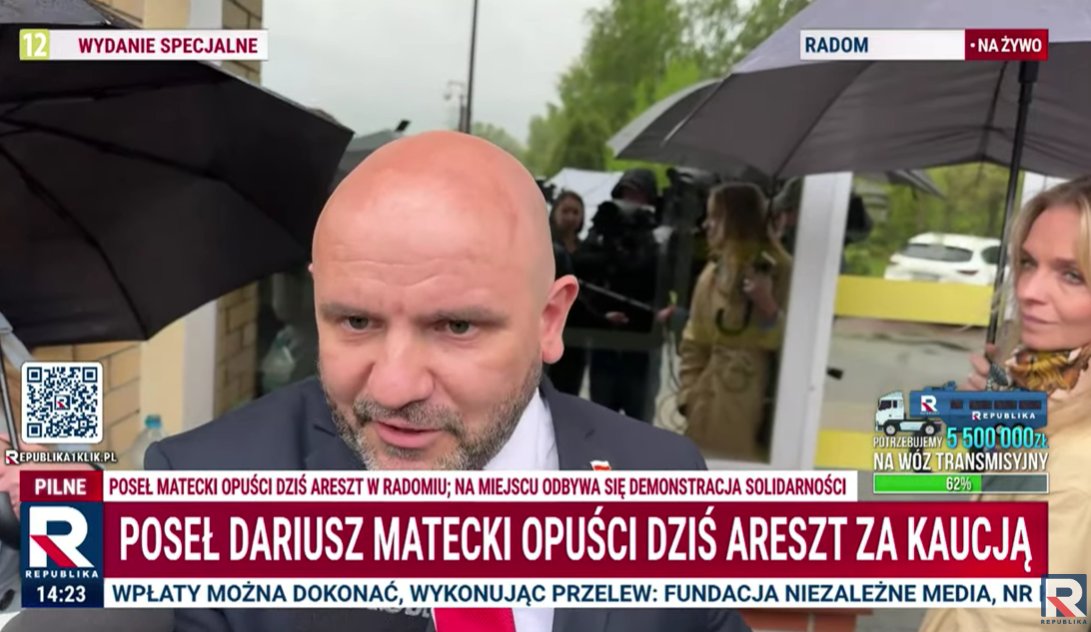 Prokuratura zwleka z wypuszczeniem Dariusza Mateckiego